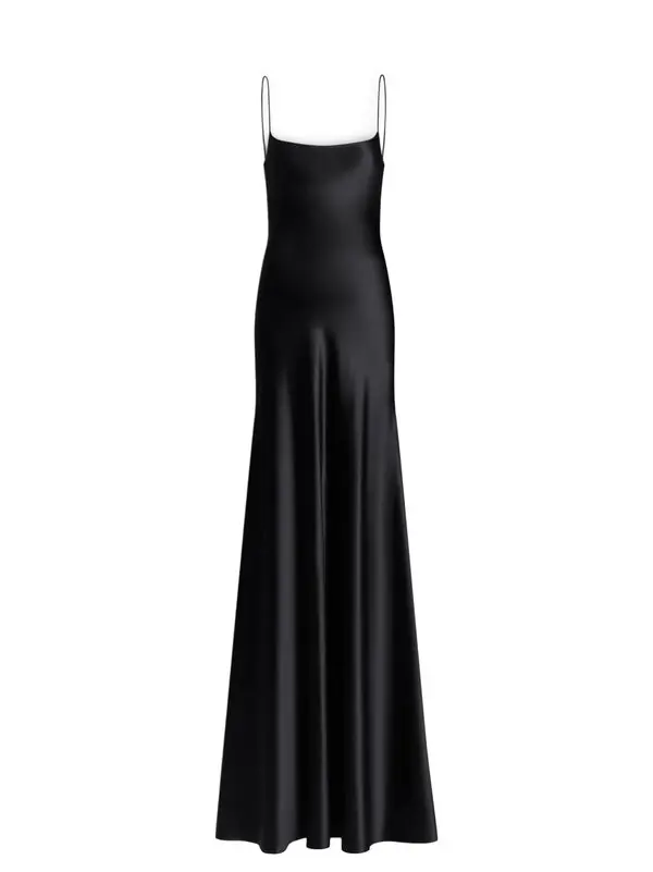 Alaïa Silk Satin Maxi Dress - Purple