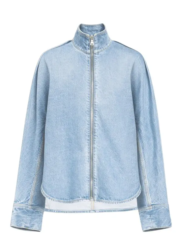 Alaïa Zip-up Denim Shirt Jacket - Blue