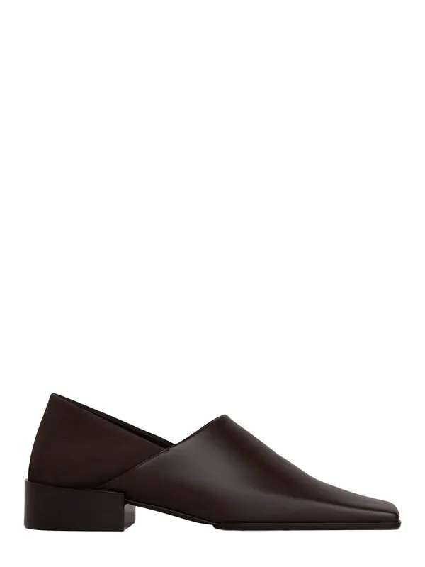 Alaïa Leather-suede Square-toe Loafers - Brown