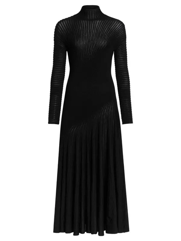 Alaïa Wool-blend Twisted Midi Dress - Black