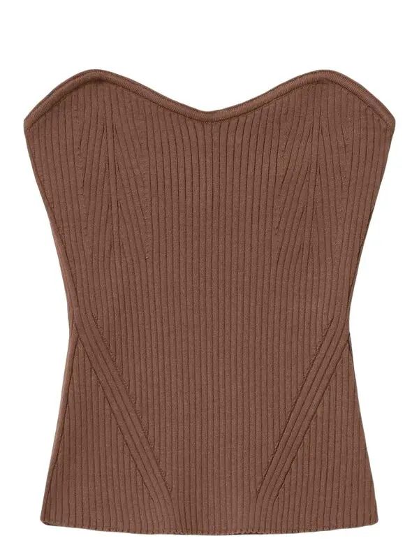 ALLSAINTS Knitted Cruz Bandeau Top - Brown
