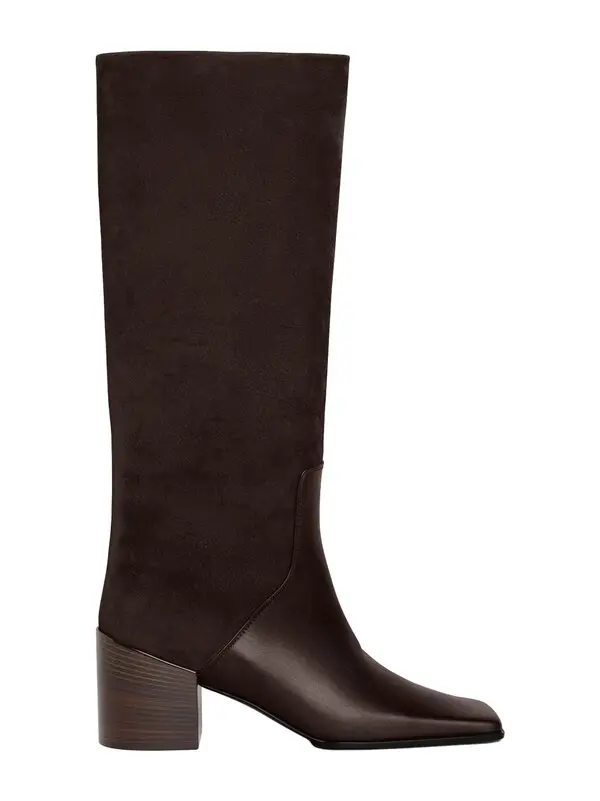 Alaïa Leather-suede Knee-high Boots 55 - Brown
