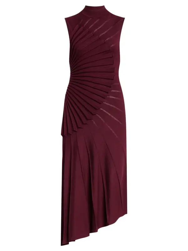 Alaïa Wool Sculpted Midi Dress - Red