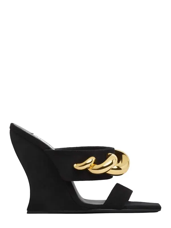 Alaïa Wave Jewel Wedge Mules - Black