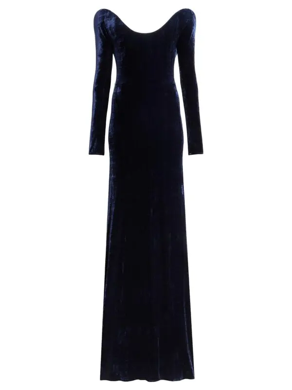 Alaïa Curved Maxi Dress - Blue