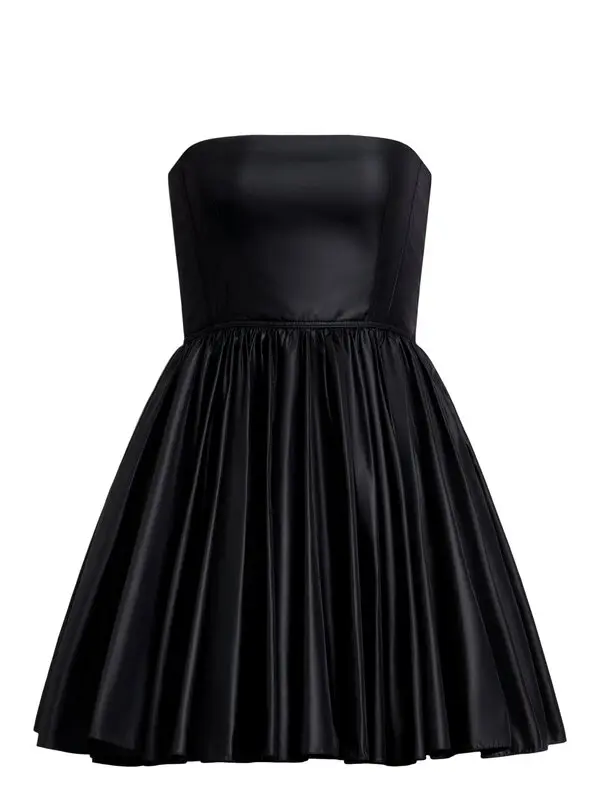 Alaïa Pleated A-line Mini Dress - Black