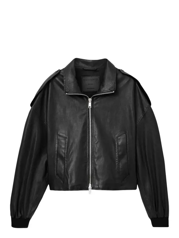 ALLSAINTS Lowden Leather Bomber Jacket - Black