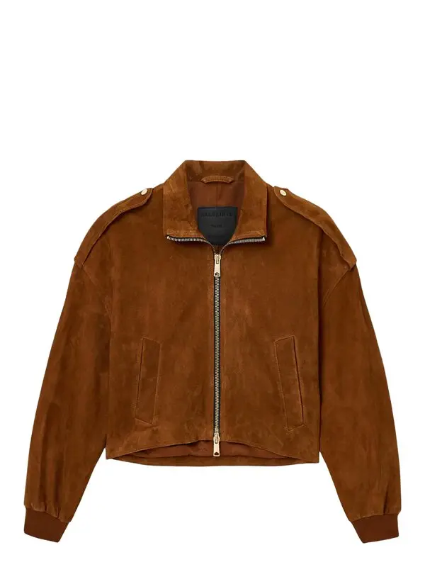 ALLSAINTS Suede Lowden Bomber Jacket - Brown