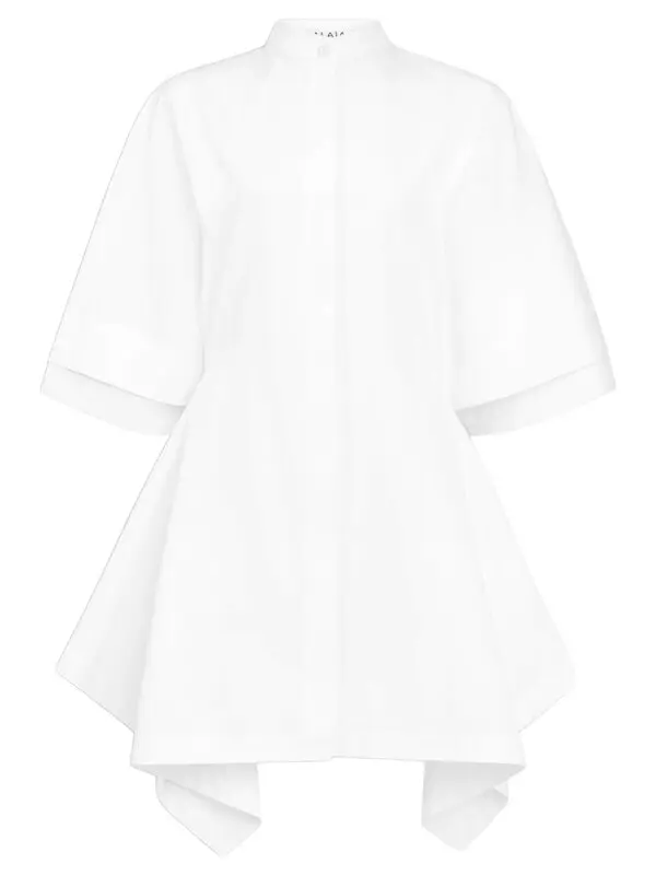 Alaïa Paneled Mini Shirt Dress - White