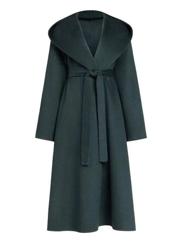 Alaïa Cashmere Hooded Wrap Coat - Green