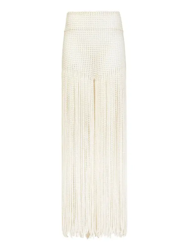 Alaïa 3d Knit Fringe Trousers - White