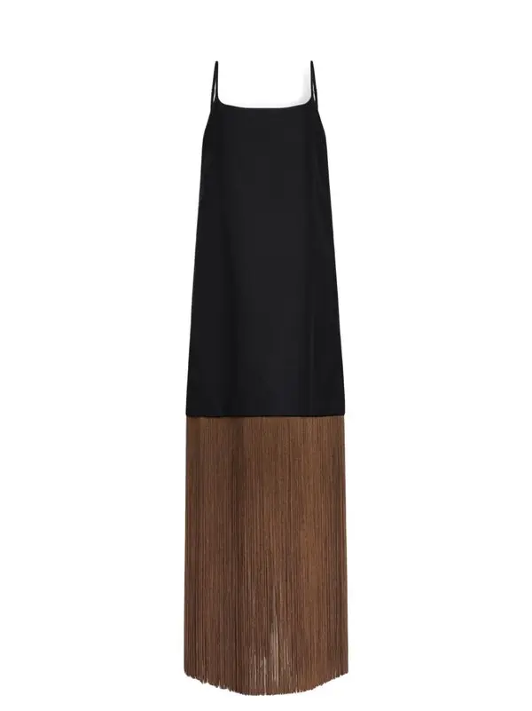 Alaïa Fringed Mini Slip Dress - Black