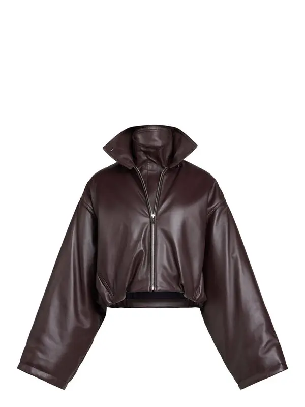 Alaïa Leather Bomber Jacket - Green