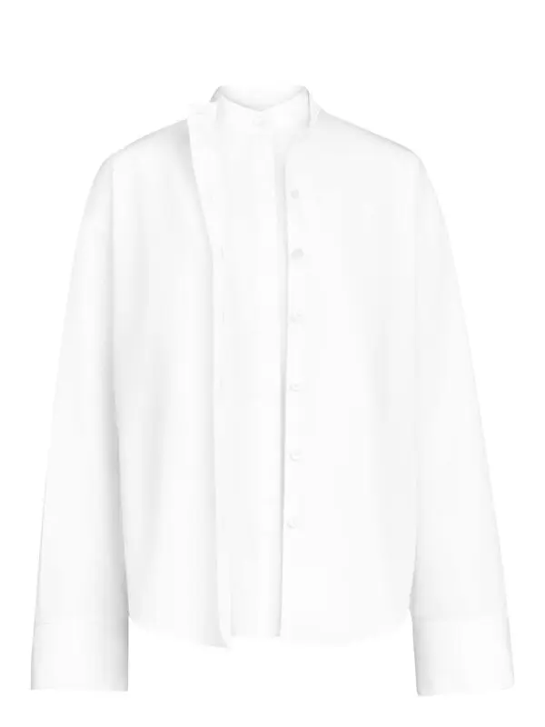 Alaïa Cotton Poplin Layered Shirt - White