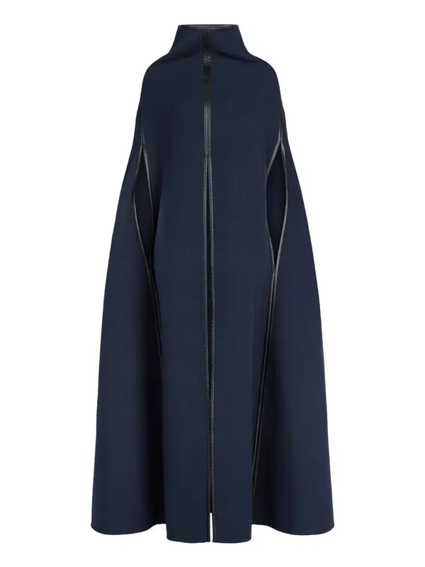 Alaïa Wool Cape - Navy