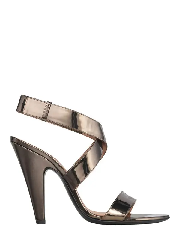 Alaïa Metallic Leather Cone Sandals 110 - Brown