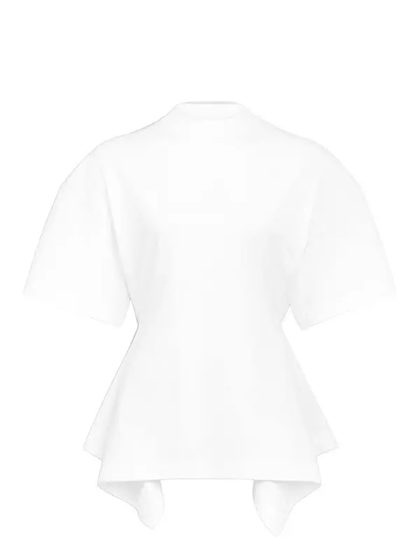 Alaïa Cotton Peplum T-shirt - White