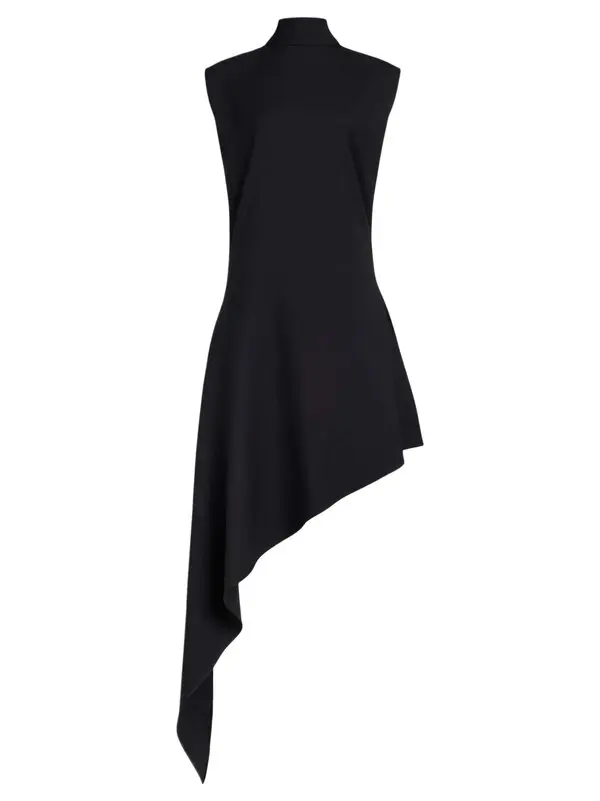 Alaïa Wool Asymmetric Mini Dress - Black