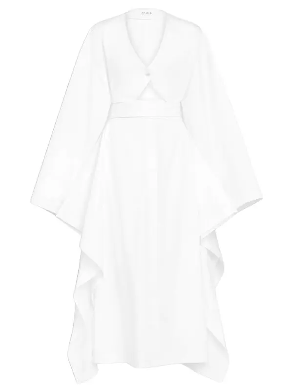 Alaïa Cotton Poplin Midi Dress - White
