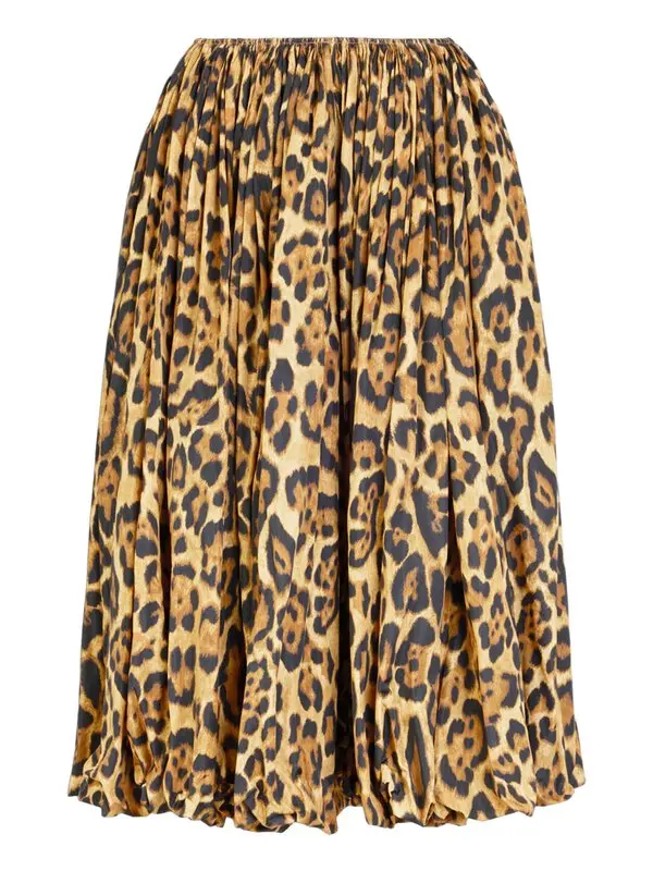Alaïa Leopard-print Bubble Midi Skirt - Blue