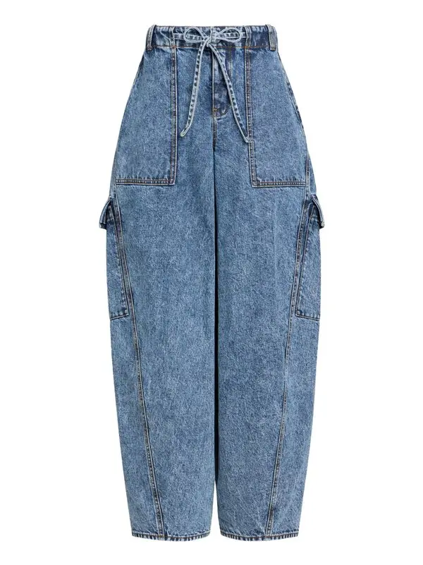 Alaïa Denim Cargo Trousers - Blue