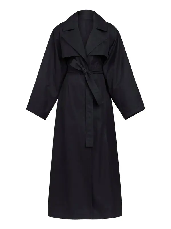 Alaïa Cotton Trench Coat - Blue