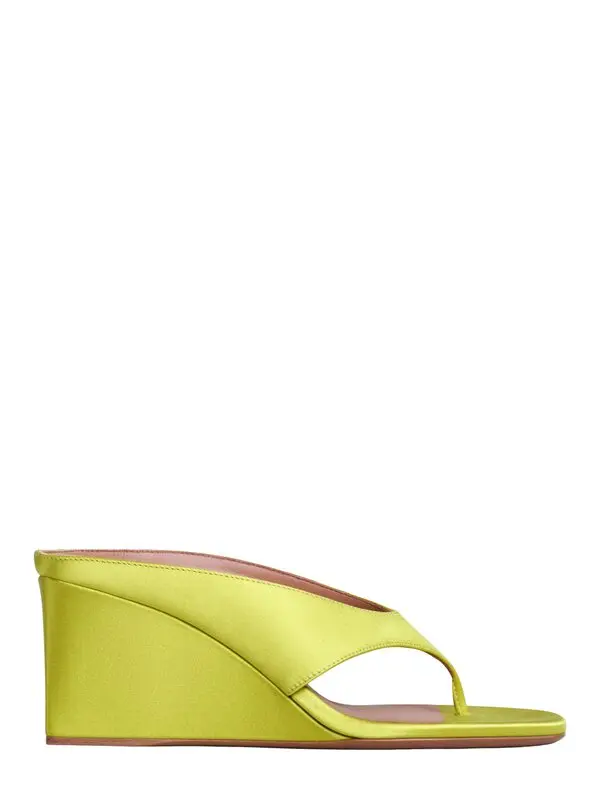 Alaïa Satin Cube Wedge Sandals - Yellow