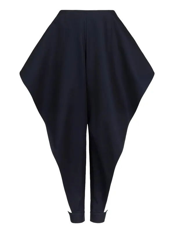 Alaïa Cotton Gabardine Open-leg Trousers - Blue