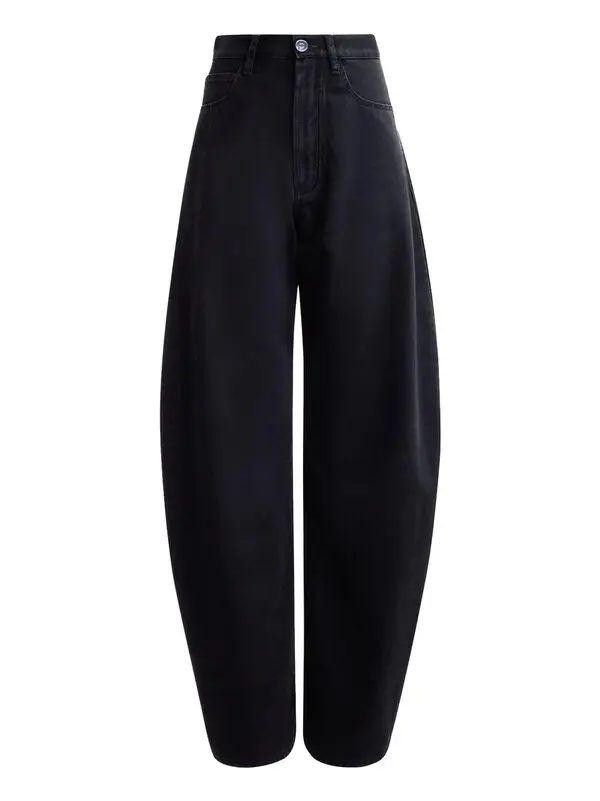 Alaïa Round Wide-leg Jeans - Black