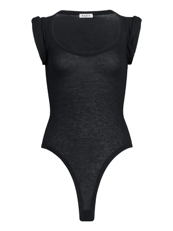 Alaïa Ribbed Bodysuit - Clear