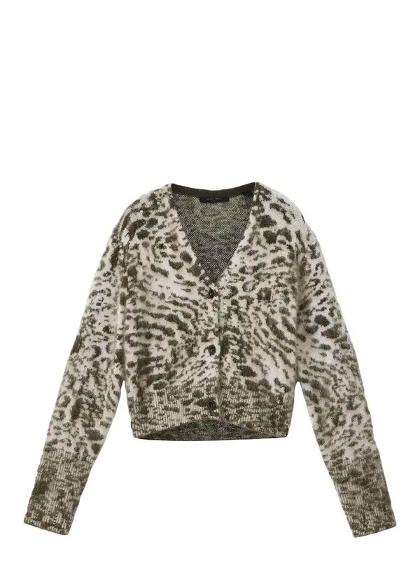 ALLSAINTS Amur Leopard Print Cardigan - White