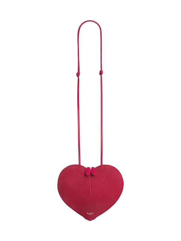 Alaïa Le Coeur Suede Shoulder Bag - Red