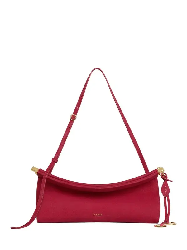 Alaïa Medium Le Click East West Nubuck Shoulder Bag - Red