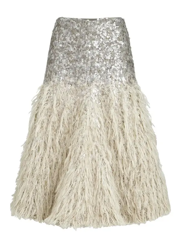 Brunello Cucinelli Fil Coupé Midi Skirt - Grey