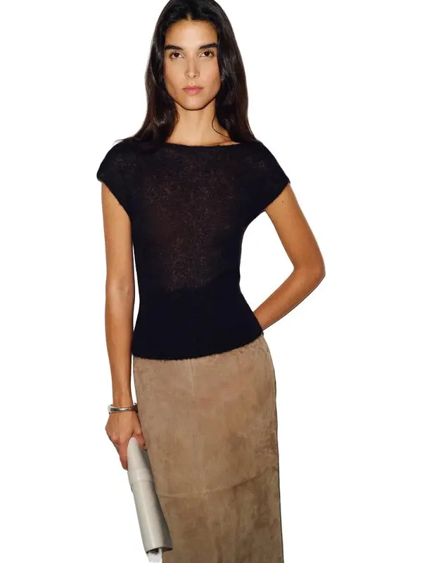 REFORMATION Rhiannon Sweater Top - Black