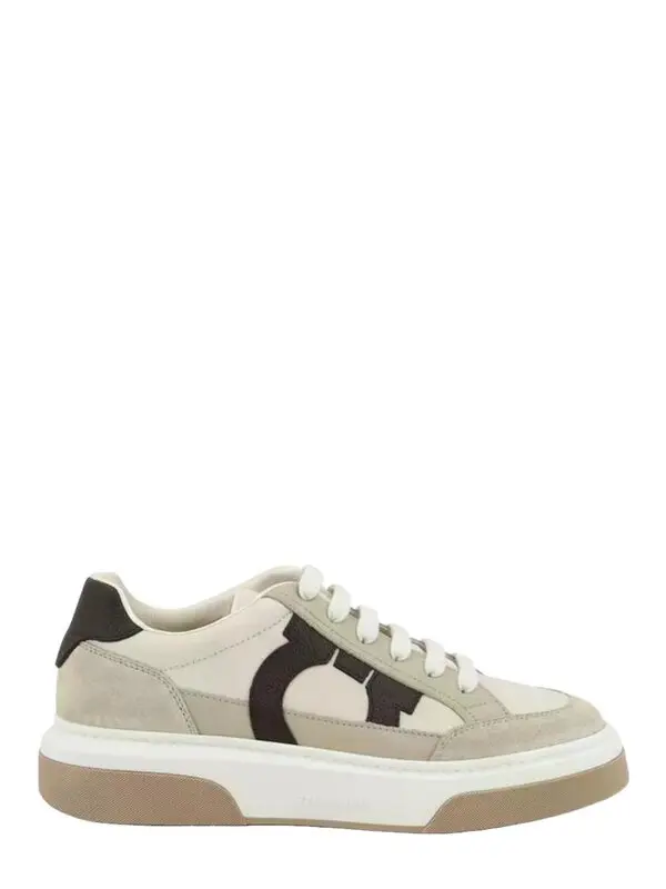 FERRAGAMO Gancini Panelled Sneakers - Neutrals