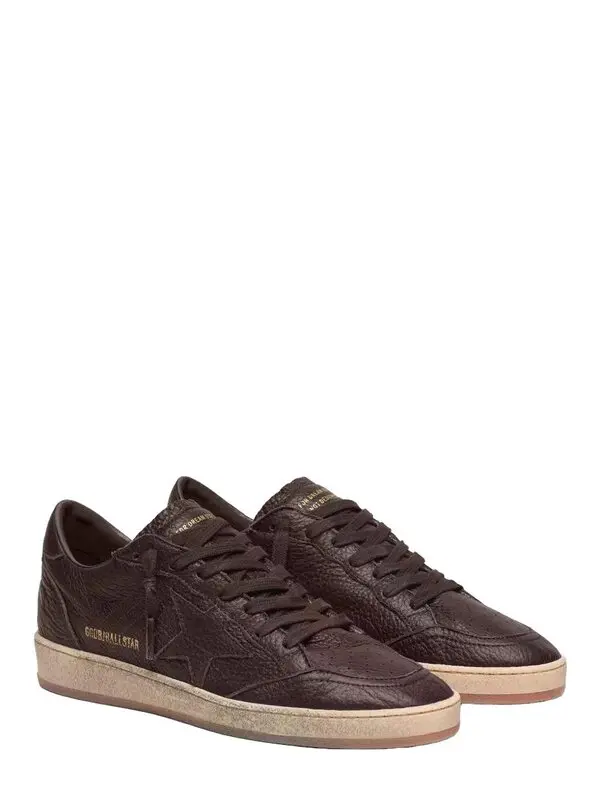 GOLDEN GOOSE Ball Star Leather Sneakers - Brown