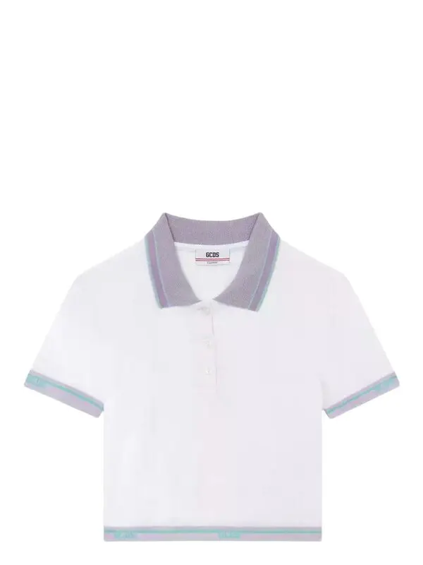 Gcds Logo Trim Polo Top - White