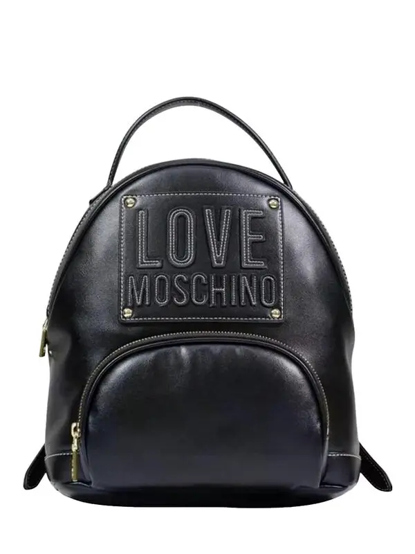 Moschino Logo-patch Backpack - Black
