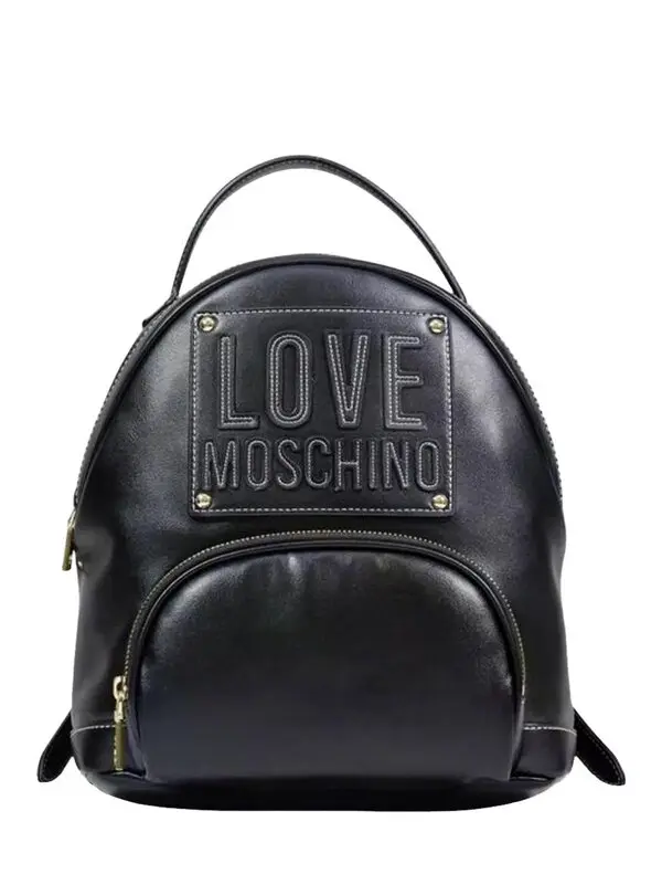 Moschino Logo-patch Backpack - Black