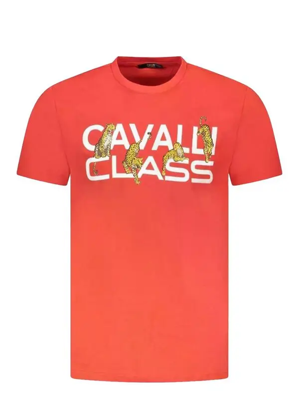 Roberto Cavalli Cheetah-print Logo-print T-shirt - Red