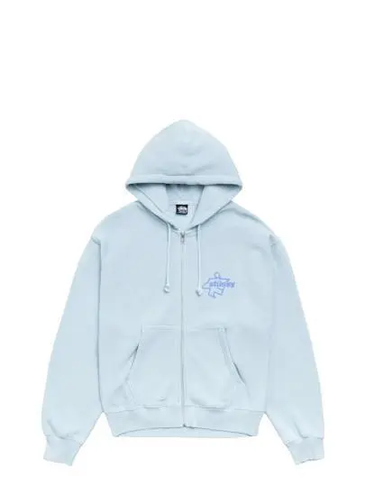 StÜssy Zip Up Surf Hoodie - Sky Blue