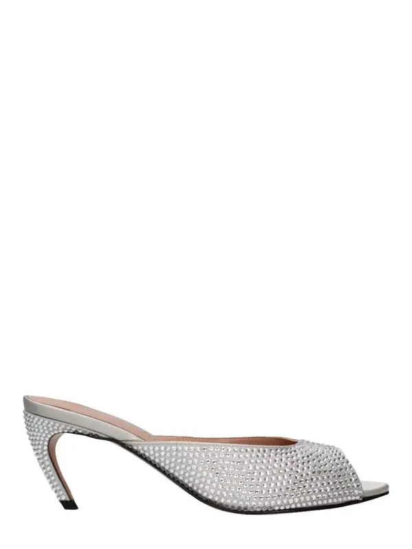 Attico Crystal-embellished Satin Sandals - Silver