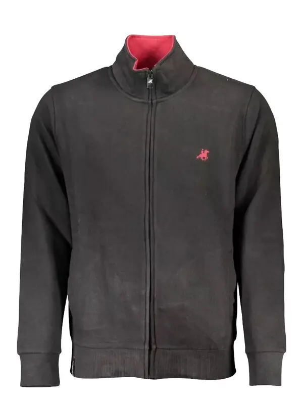U.S. Grand Logo-embroidered Zip-up Sweater - Grey