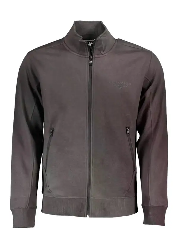 U.S. Grand Mock-neck Zip-up Sweater - Grey