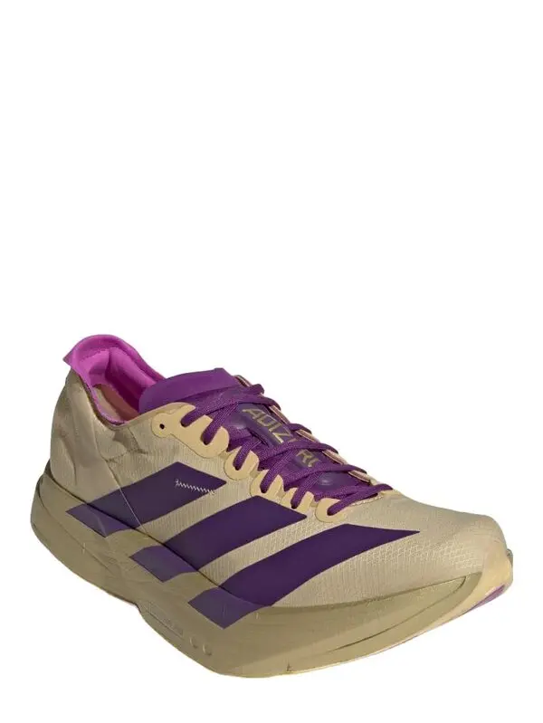 Adidas Adizero Adios Pro 4 Sneakers - Sand / Rich Purple / Gold Metallic