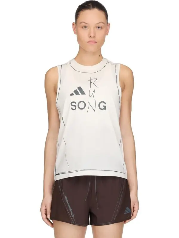 Adidas Adi365 Sftm Running Tank Top - Chalk White