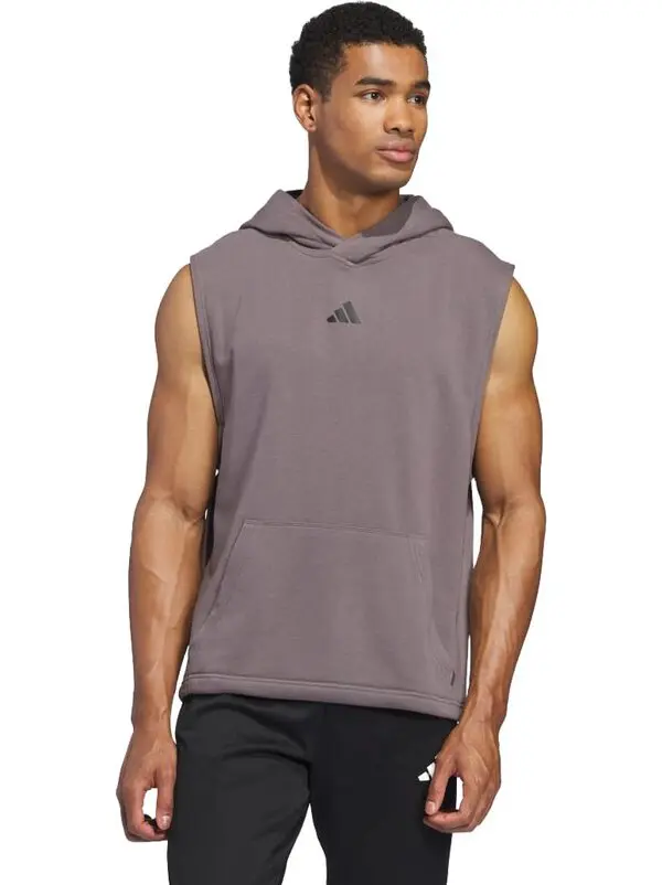Adidas Primelift Workout Sleeveless Hoodie - Charcoal