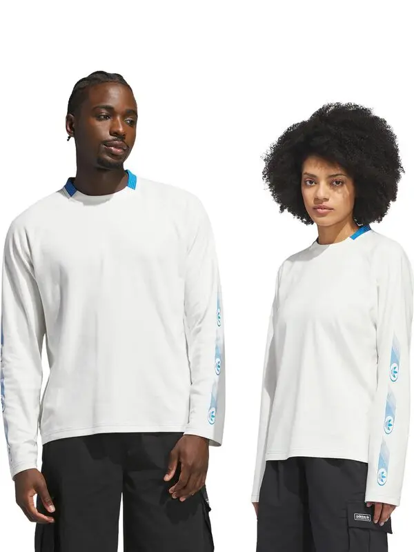 Adidas Skateboarding Formula Long Sleeve Tee - Core White / Lucid Ray Blue