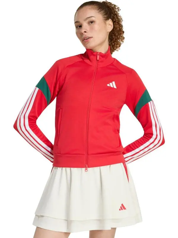 Adidas House Of Tiro Nations Pack Track Top - Better Scarlet / Team Dark Green / White